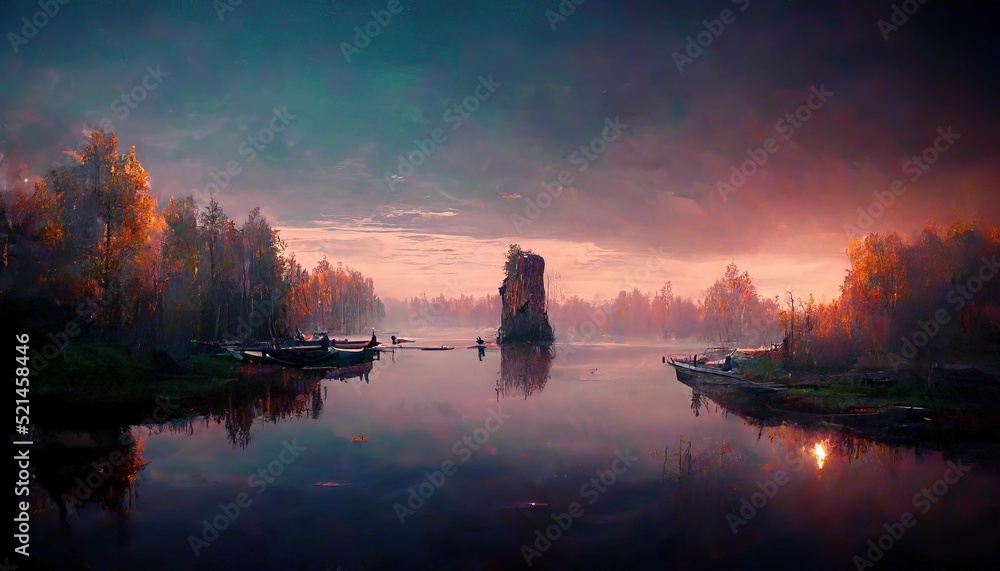 at_a_lake_8k_octane_render_hyper_realistic_detailed_220805_14 Stock ...