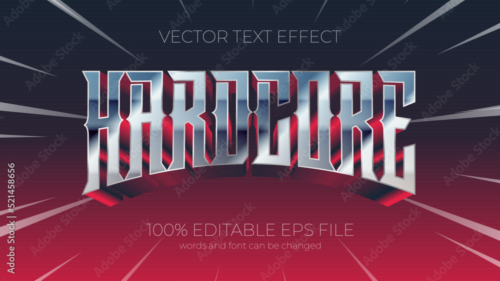 hardcore editable text effect style, EPS editable text effect Stock ...
