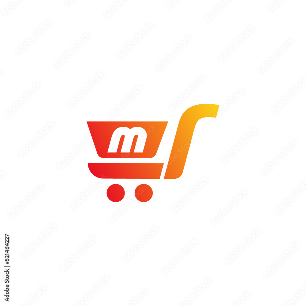 shopping cart icon, Letter M shopping logo Stock Vector | Adobe Stock