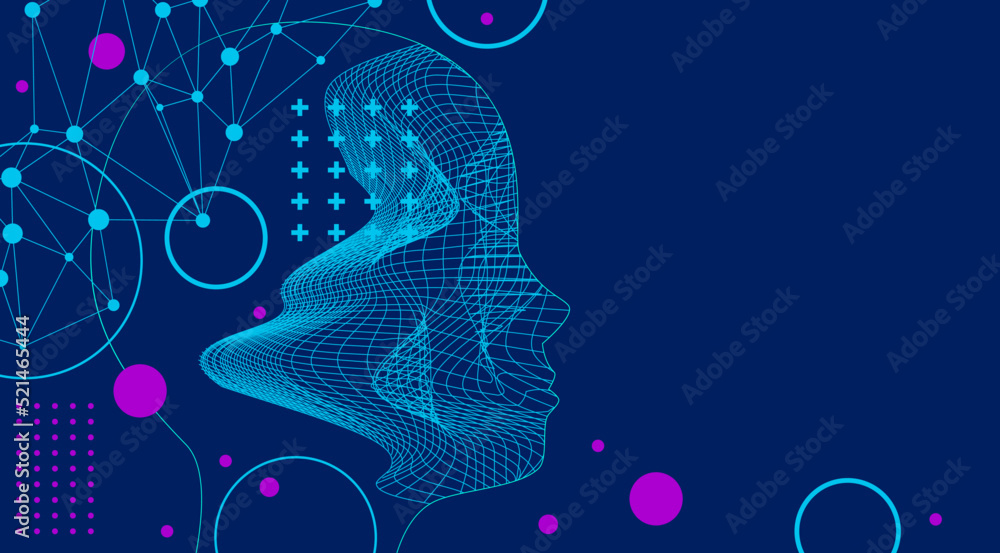 Artificial Intelligence concept. Creative brain concept background ...
