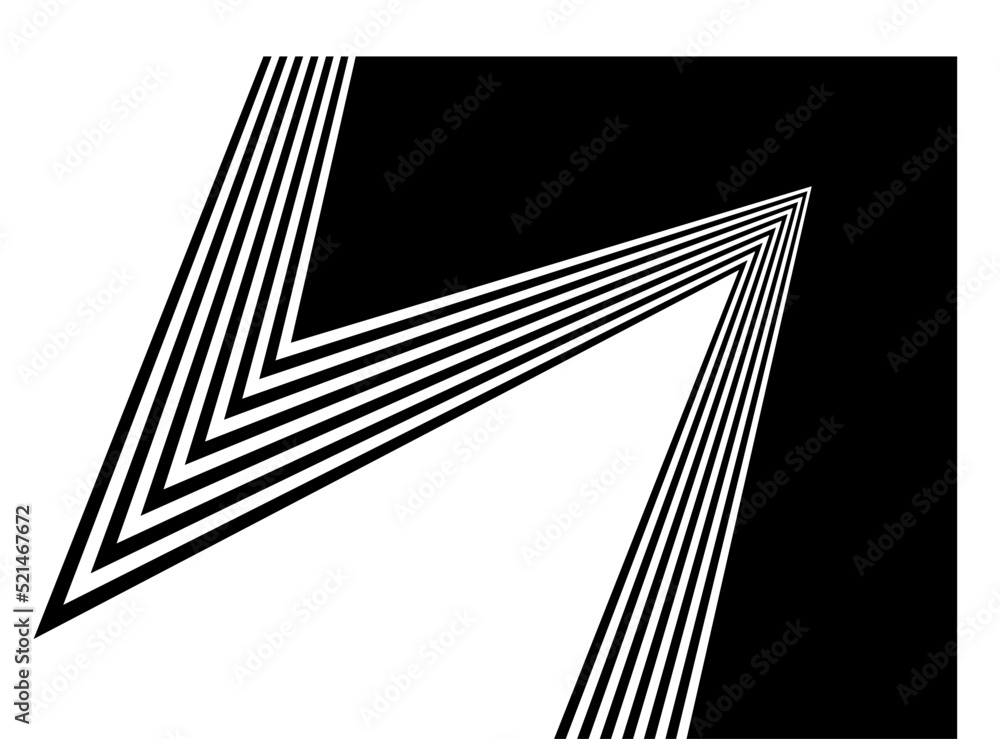 Striped transition from black to white with broken parallel lines ...