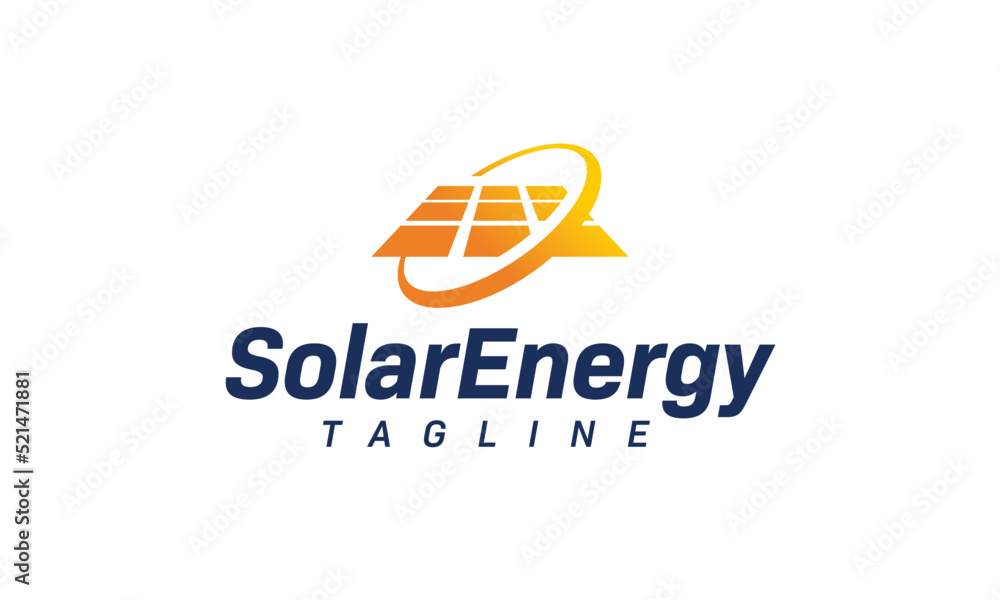 Solar Energy Logo - Sun and Solar Panel Design Template Stock Vector ...
