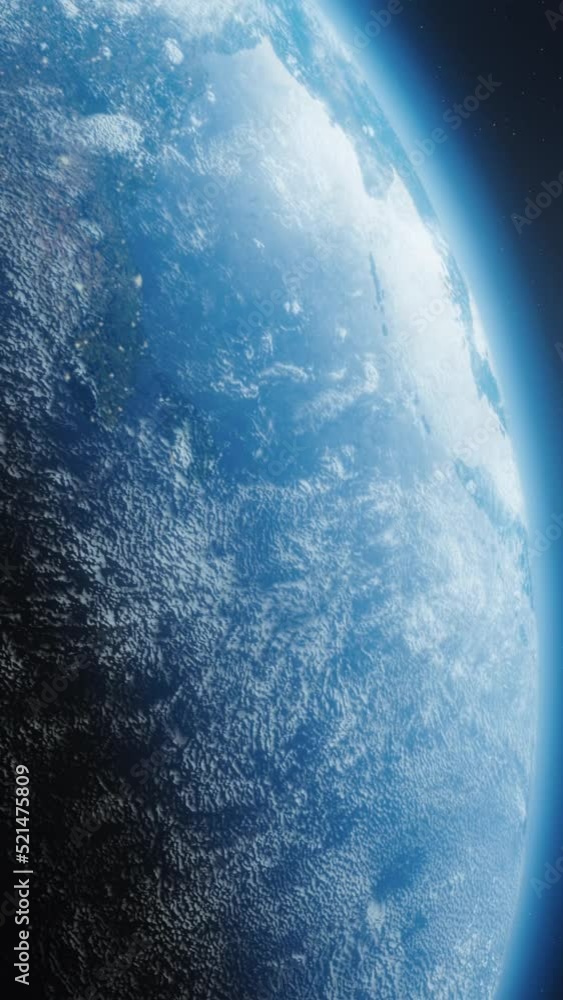 Vertical 3d illustration of the planet Earth from space Stock Video ...