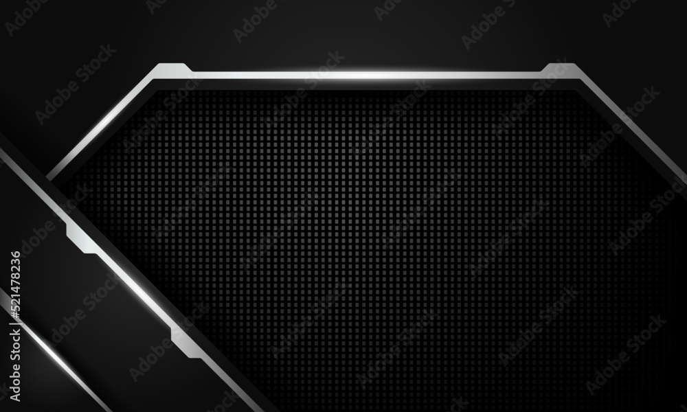 Abstract modern technology gaming background with metallic silver ...