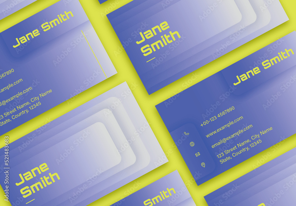 Blue Gradient Business Card Stock Template | Adobe Stock
