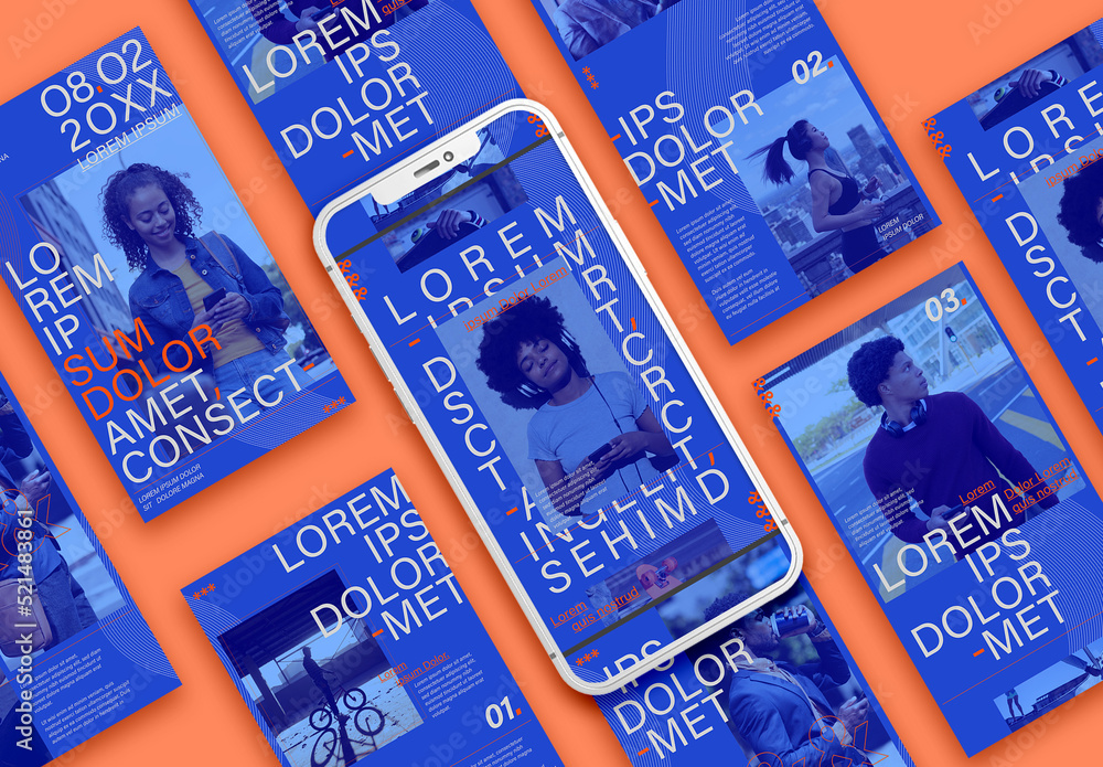Blue Typographic Digital Magazine Stock Template | Adobe Stock
