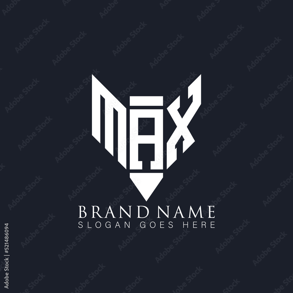 MAX letter logo design on black background. MAX creative monogram ...