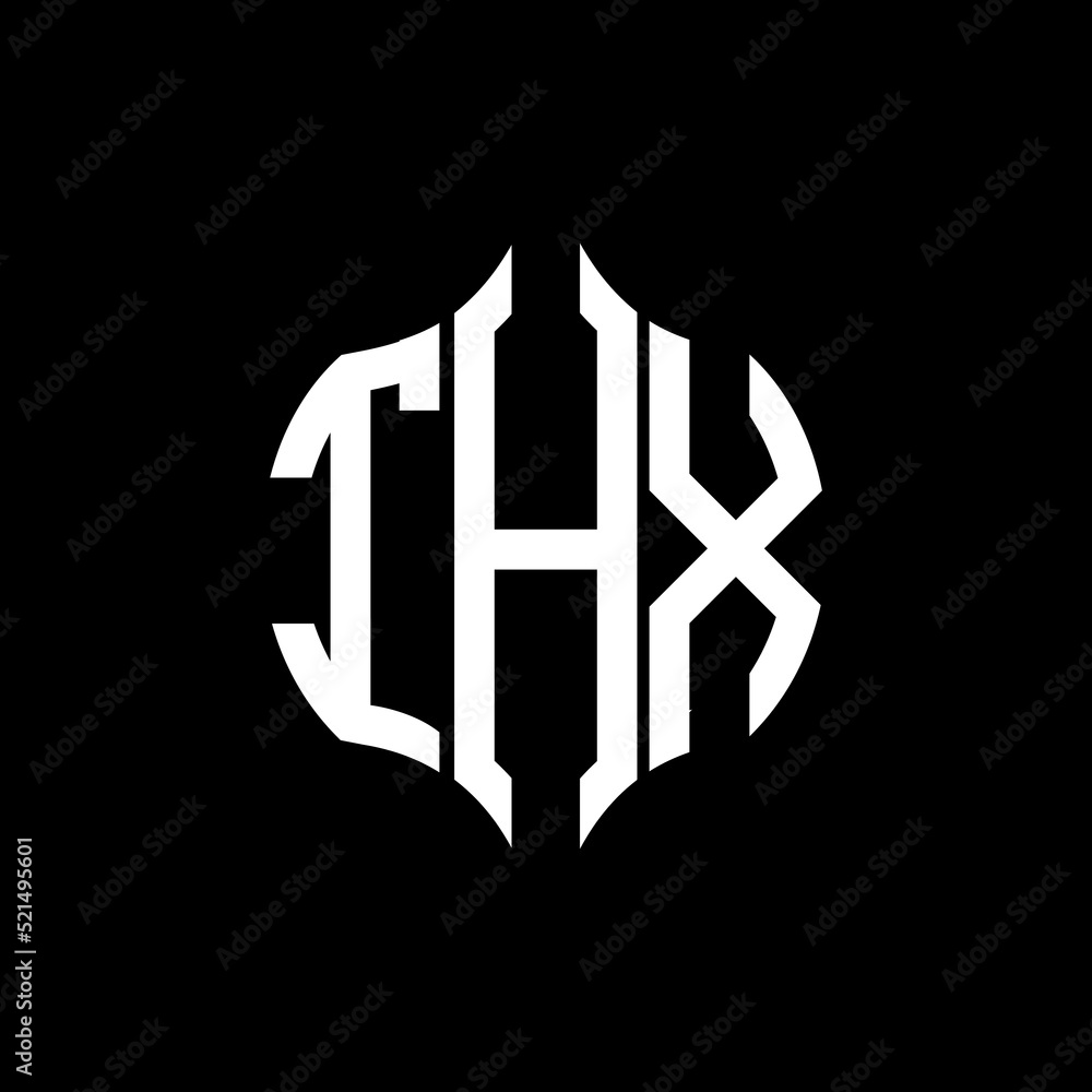 THX letter logo. THX best black background vector image. THX Monogram logo design for ...