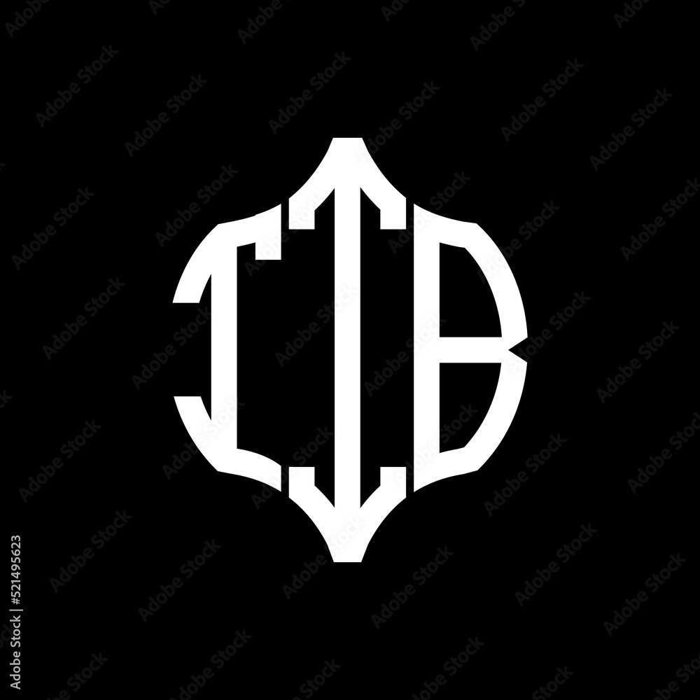 TIB letter logo. TIB best black background vector image. TIB Monogram ...