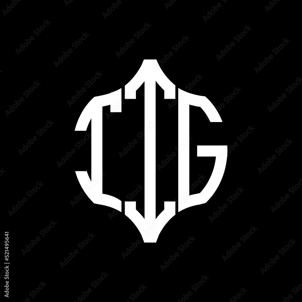 TIG letter logo. TIG best black background vector image. TIG Monogram ...