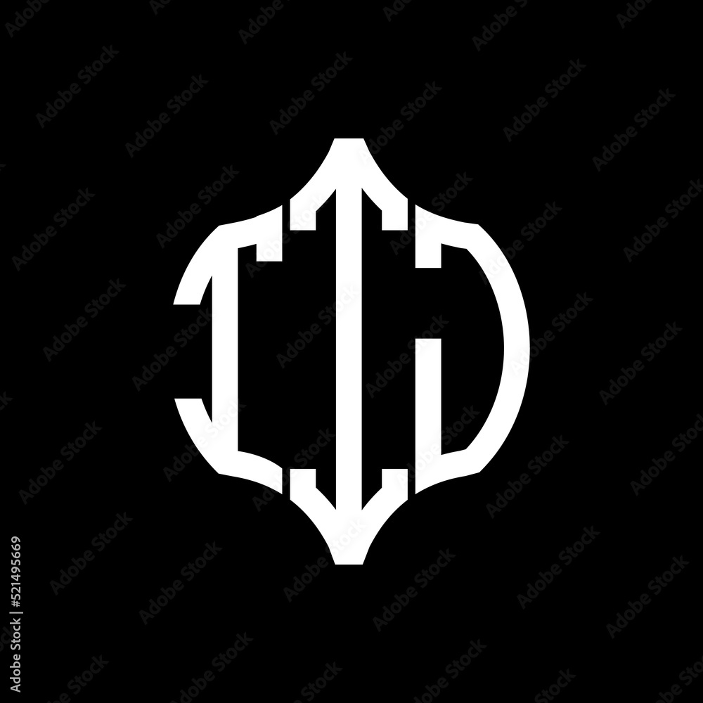 TIJ letter logo. TIJ best black background vector image. TIJ Monogram ...