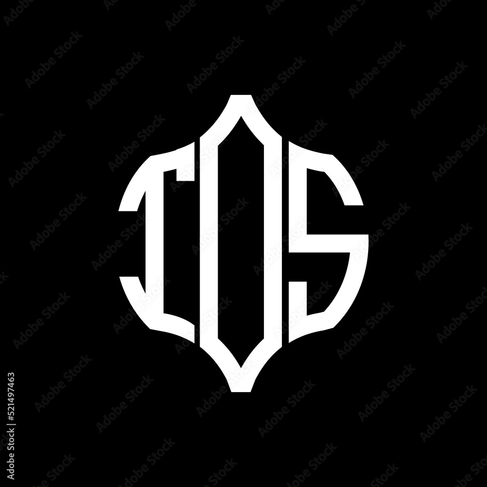 TOS letter logo. TOS best black background vector image. TOS Monogram ...