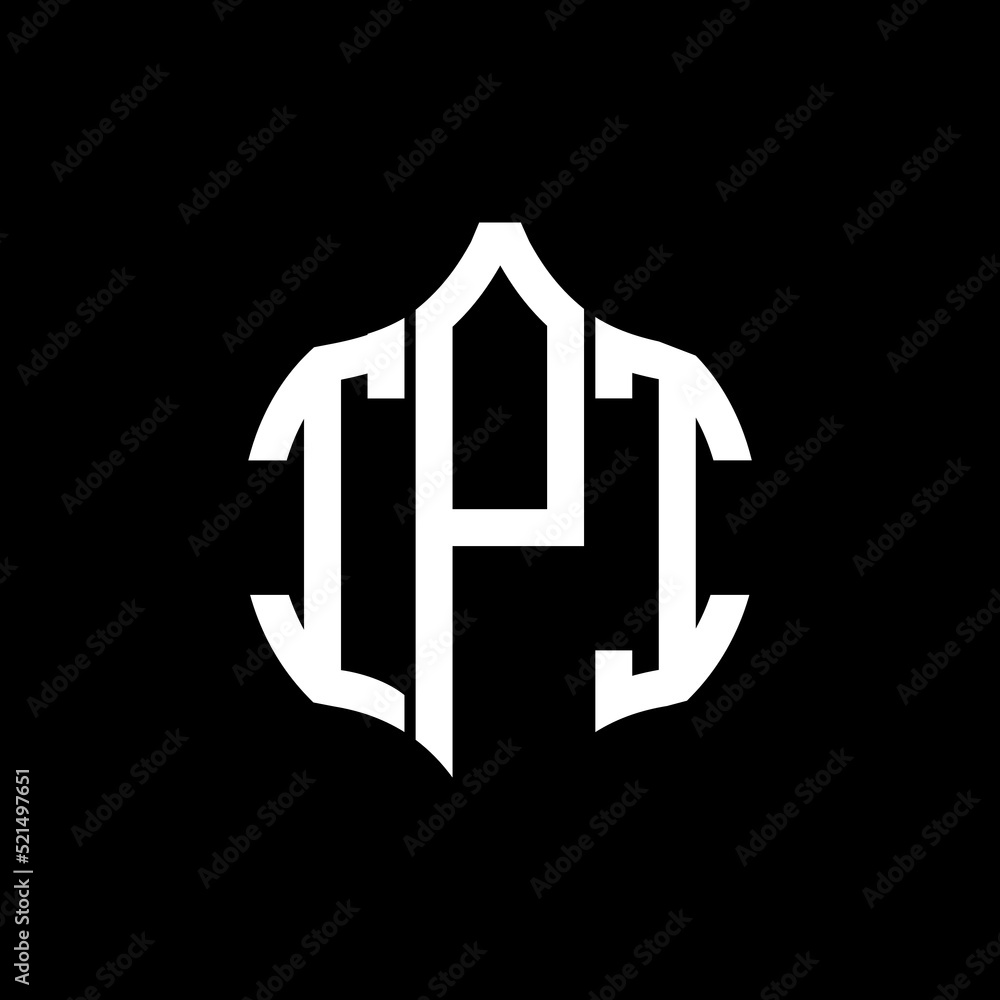 TPI letter logo. TPI best black background vector image. TPI Monogram ...