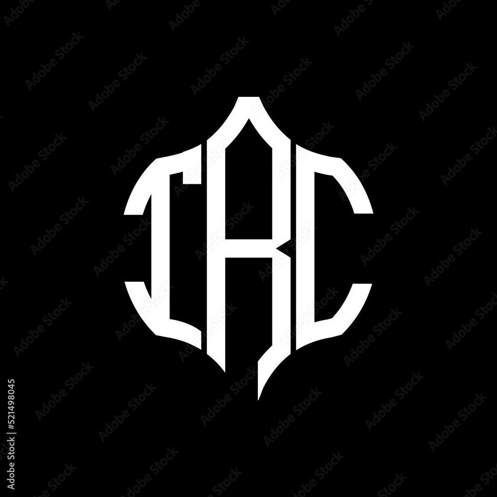 TRC letter logo. TRC best black background vector image. TRC Monogram ...