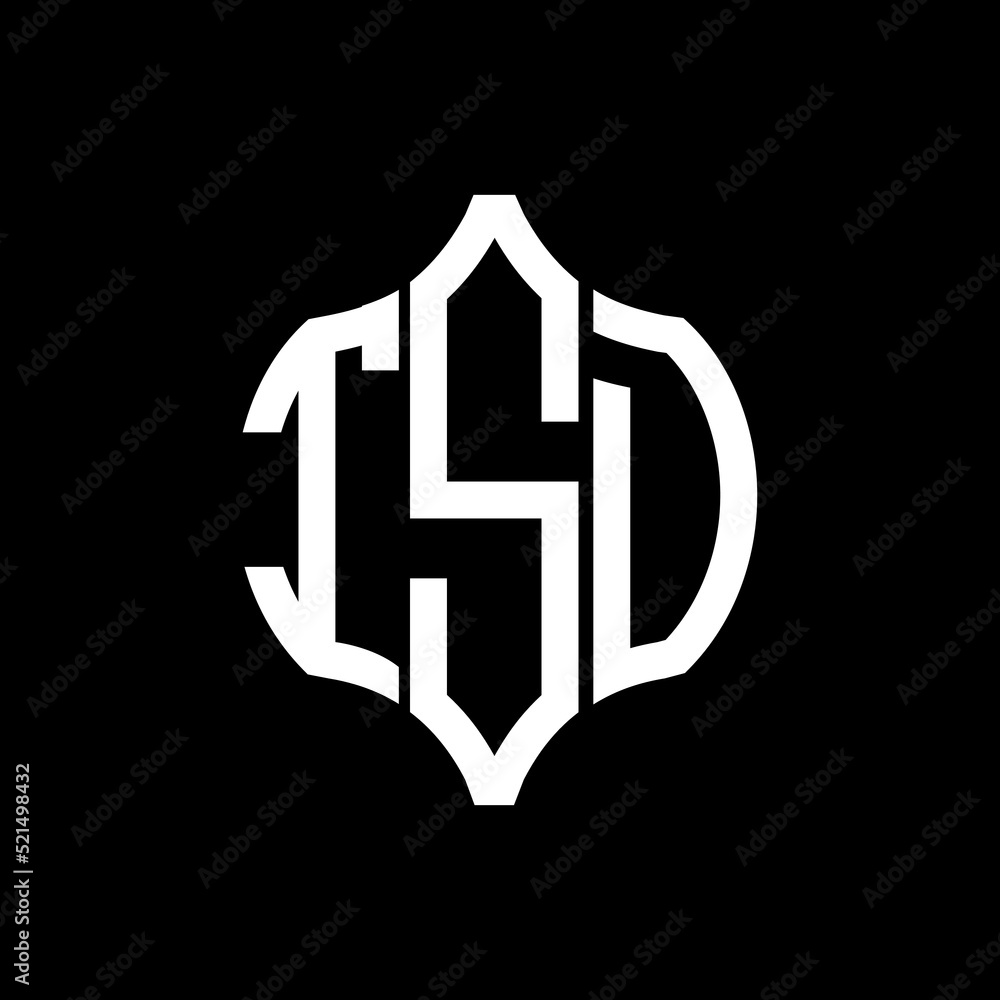 TSD letter logo. TSD best black background vector image. TSD Monogram ...