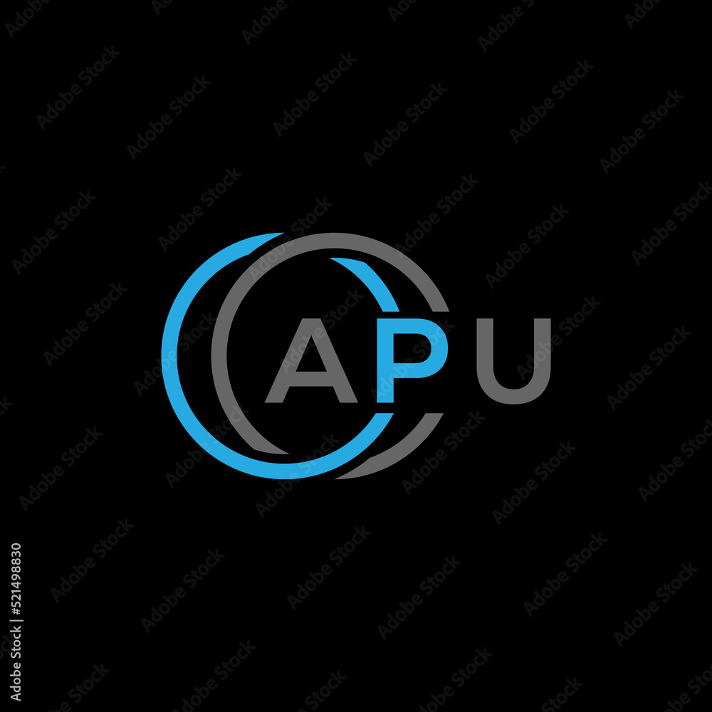 APU logo monogram isolated on circle element design template, APU ...
