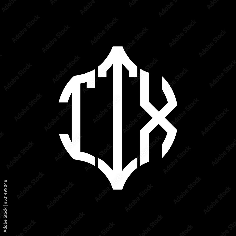 TTX letter logo. TTX best black background vector image. TTX Monogram ...