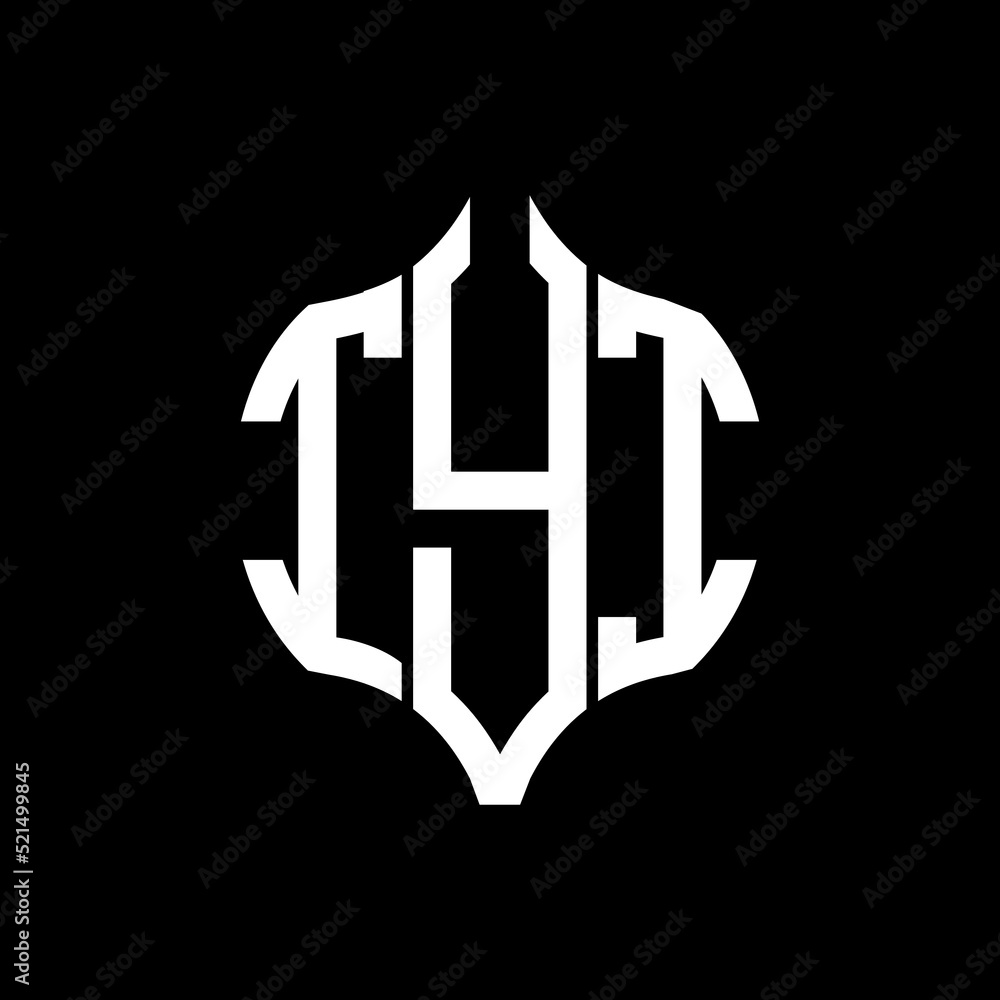 IYI letter logo. IYI best black background vector image. IYI Monogram ...