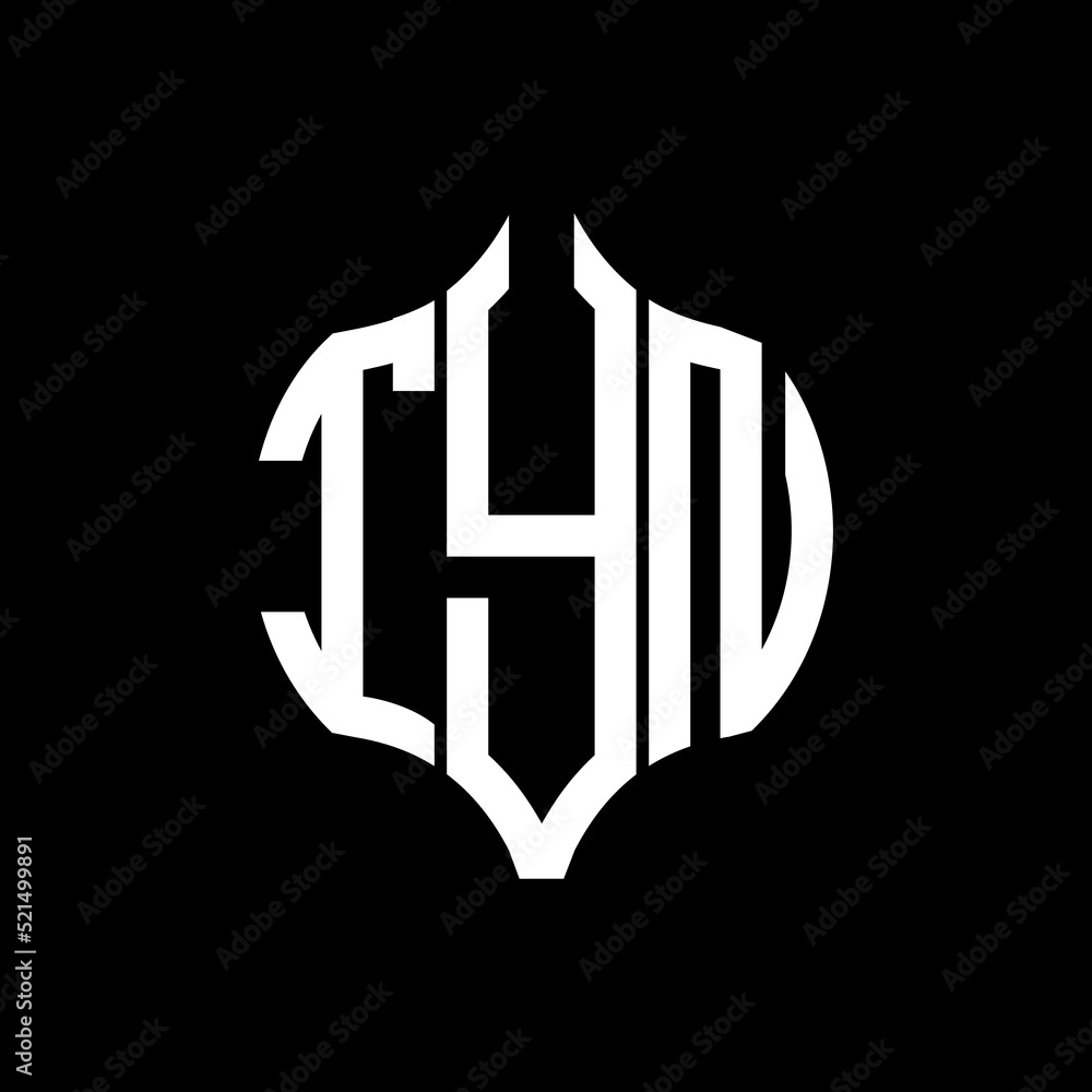 IYN letter logo. IYN best black background vector image. IYN Monogram ...