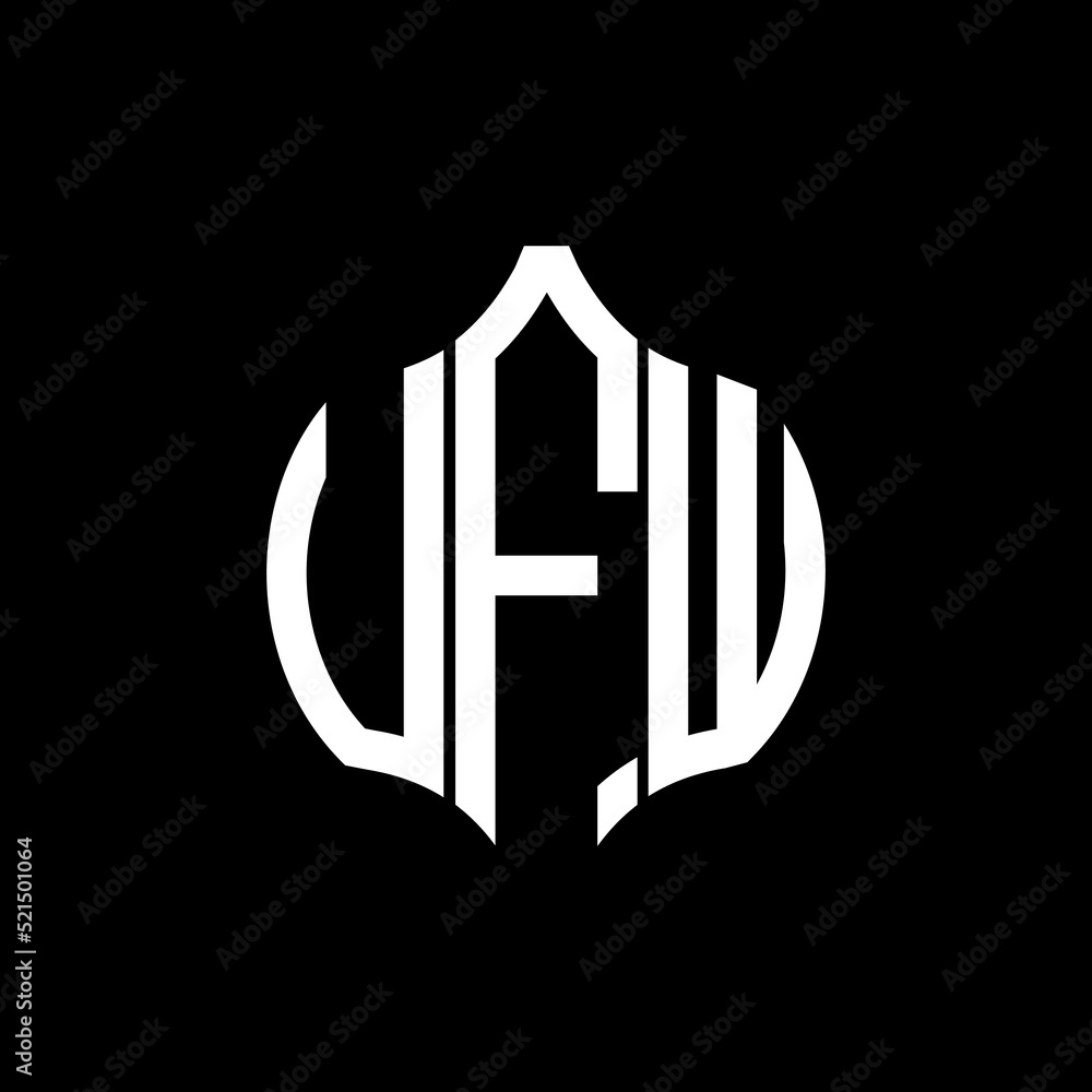 VFW letter logo. VFW best black background vector image. VFW Monogram ...