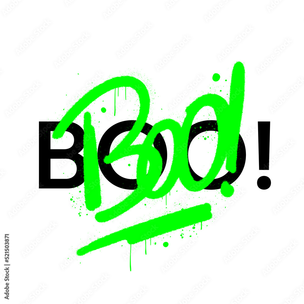 Happy Halloween. Urban street graffiti style. Slogan of Boo. Print for ...