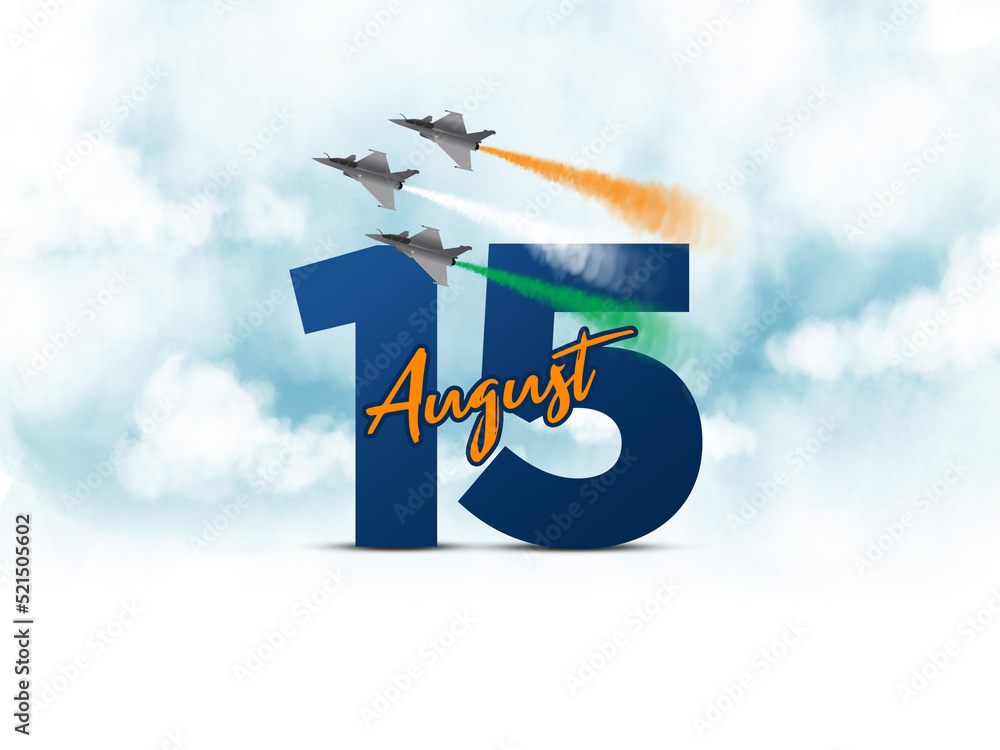 Happy Independence Day celebration concept background with fighter jets ...