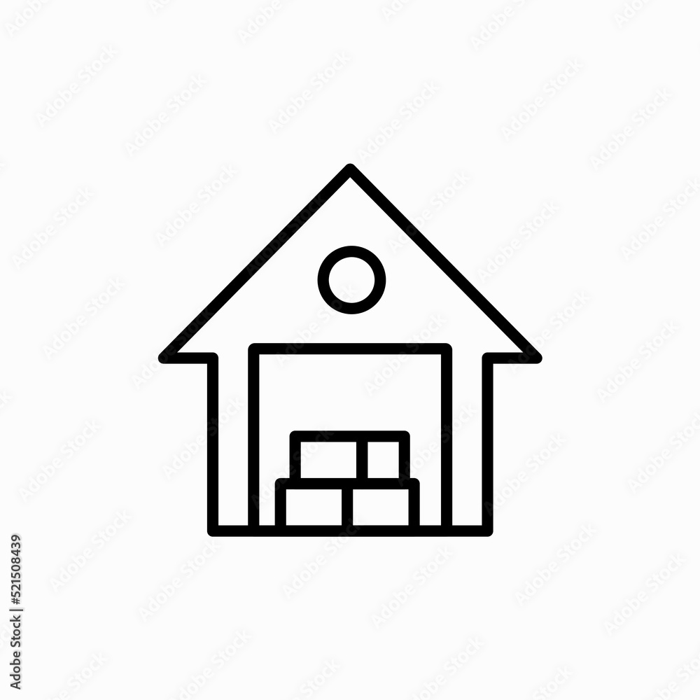 warehouse icon on white background. Linear warehouse icon from Delivery ...