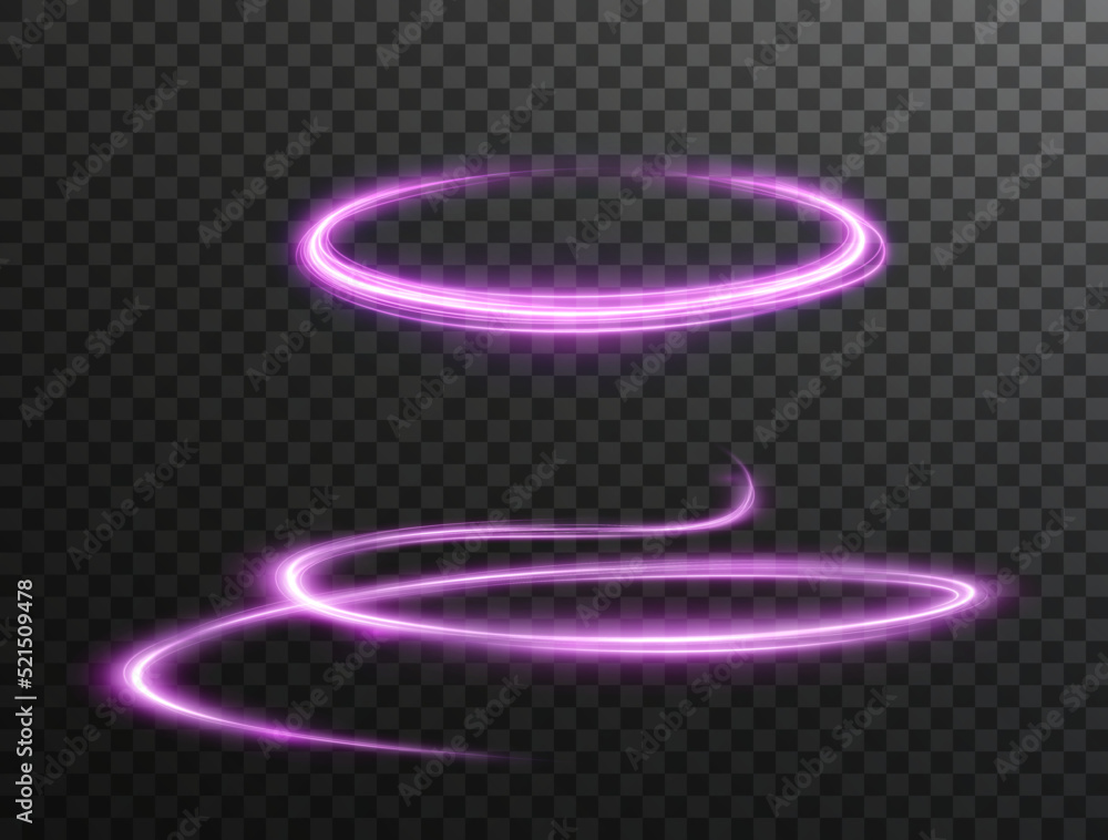 Light pink Twirl. Curve light effect of pink line. Luminous pink circle ...