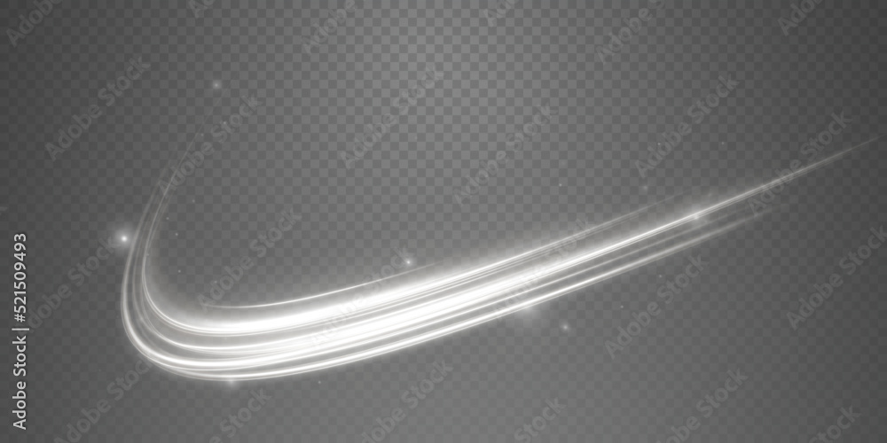 Light white Twirl. Curve light effect of white line. Luminous white ...