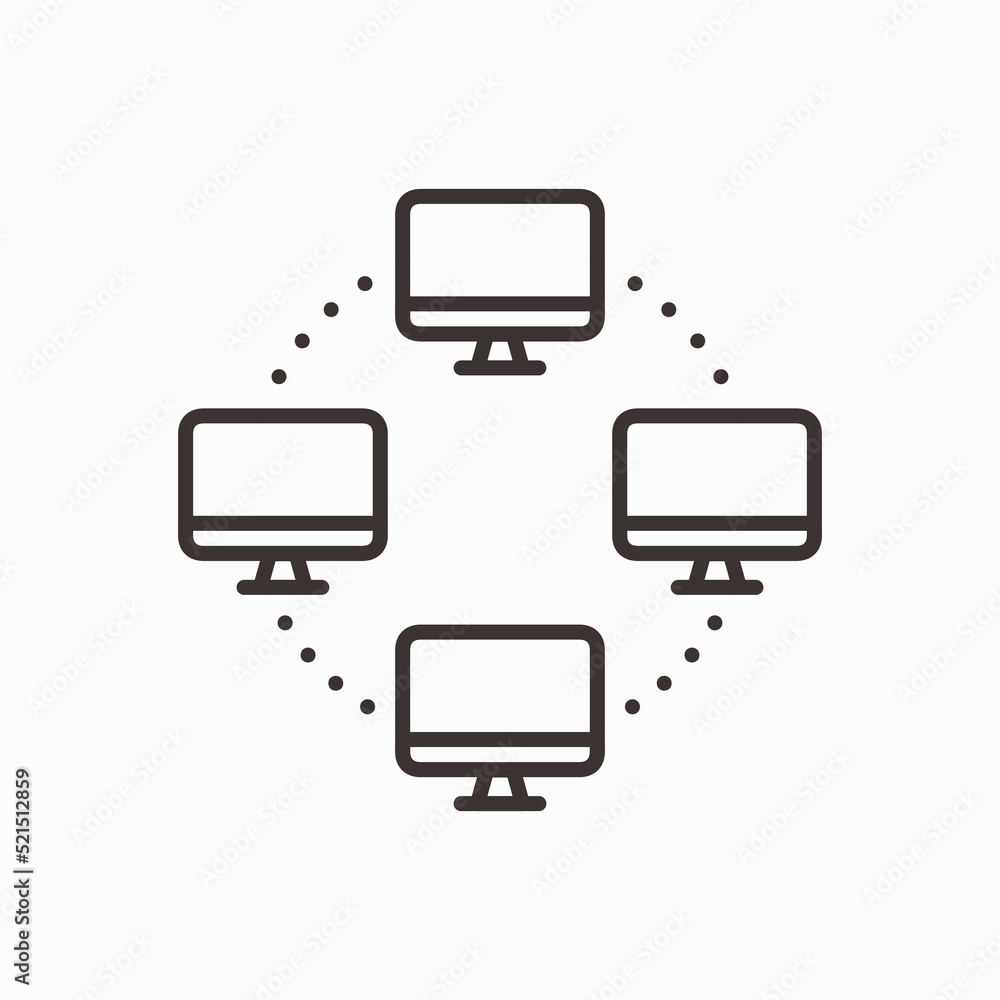 Ring network topology diagram , arrangement of computers in a network ...