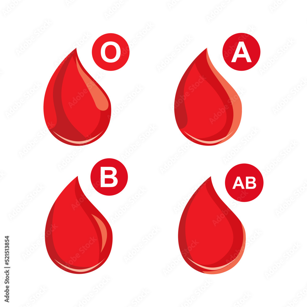 blood type illustration set design Stock Vector | Adobe Stock