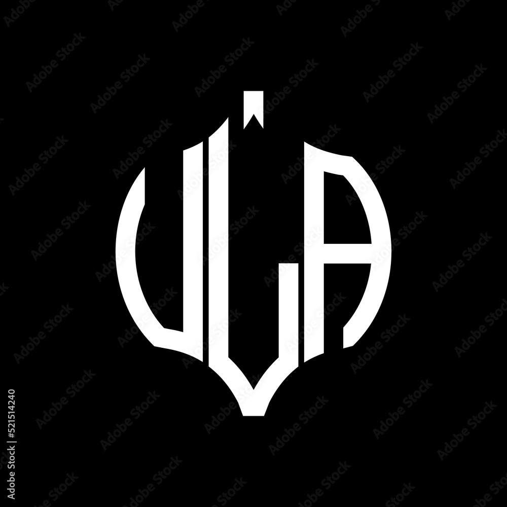 VLA letter logo. VLA best black background vector image. VLA Monogram ...