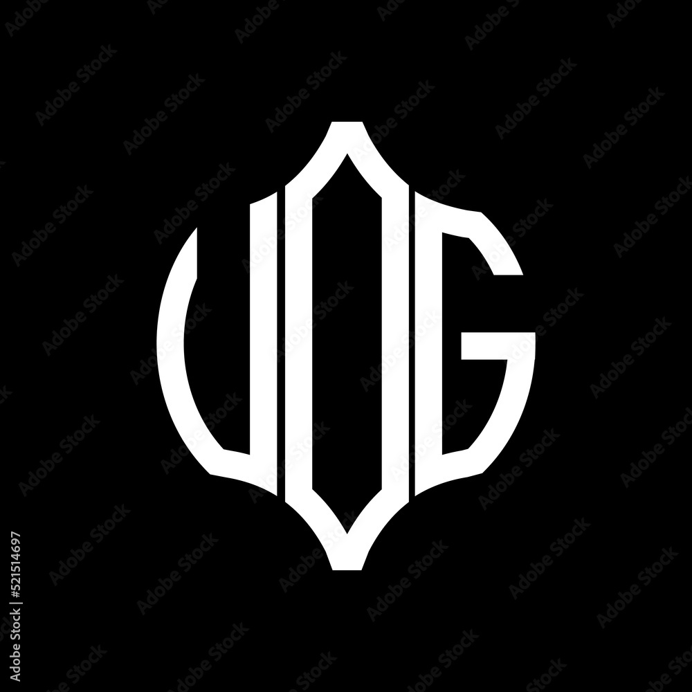 VOG letter logo. VOG best black background vector image. VOG Monogram ...