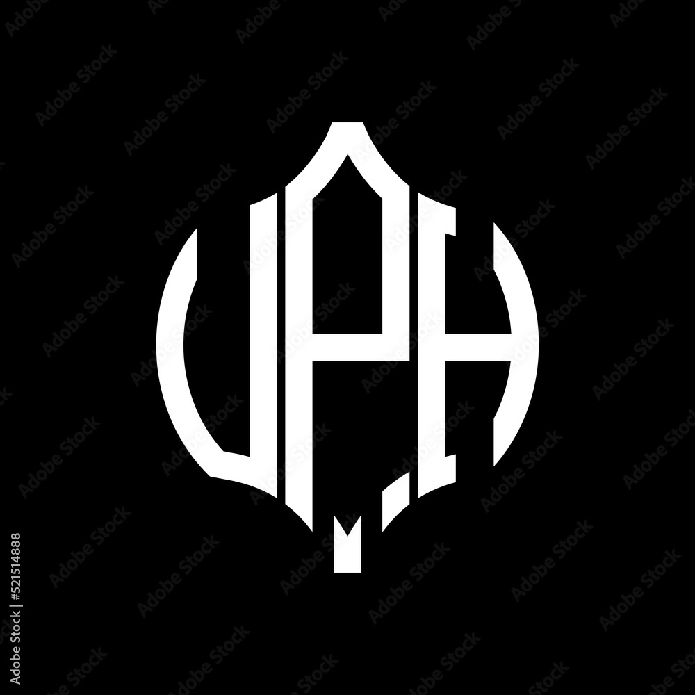 VPH letter logo. VPH best black background vector image. VPH Monogram ...
