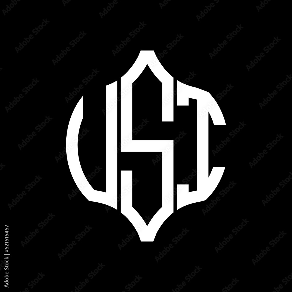 VSI letter logo. VSI best black background vector image. VSI Monogram ...