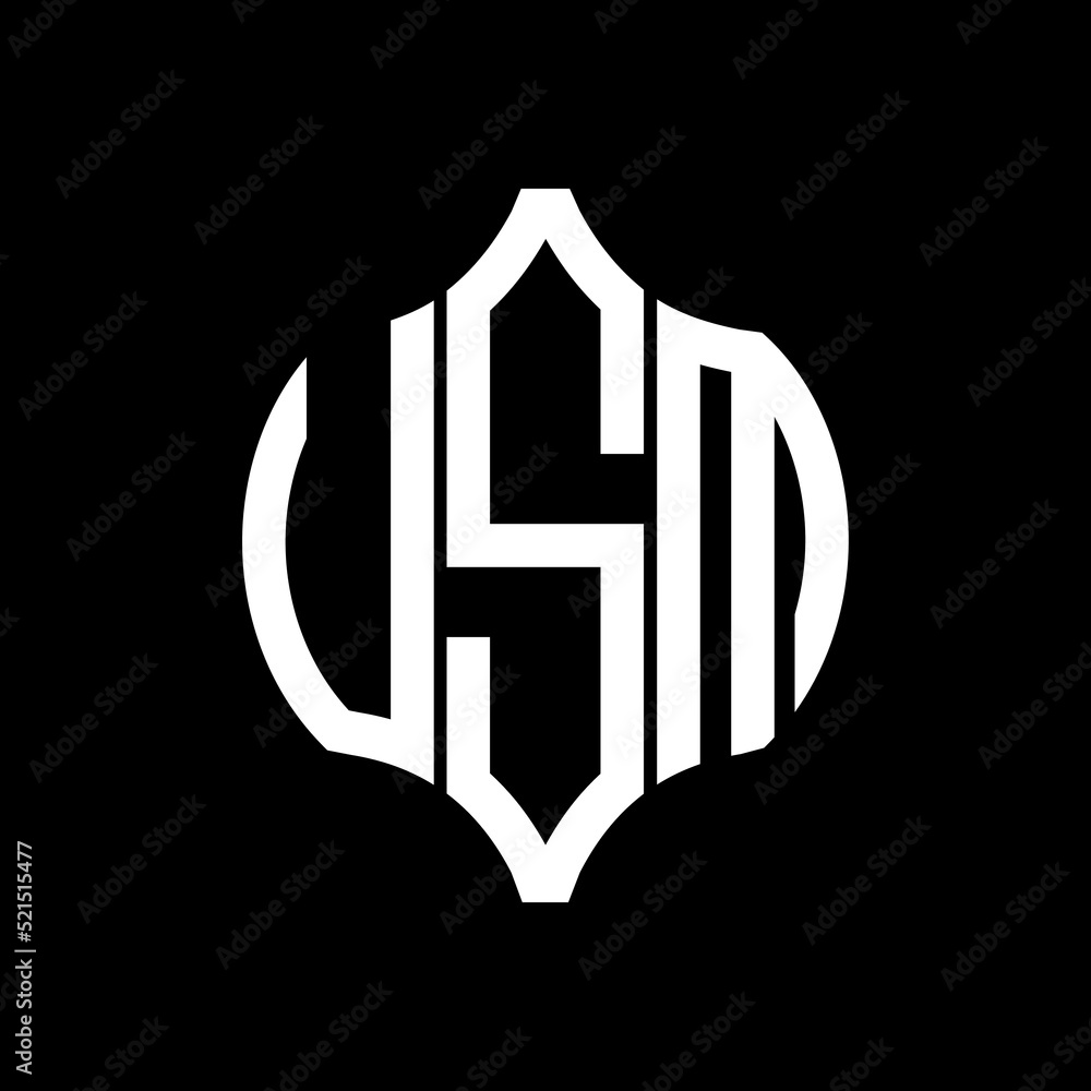 VSM letter logo. VSM best black background vector image. VSM Monogram ...