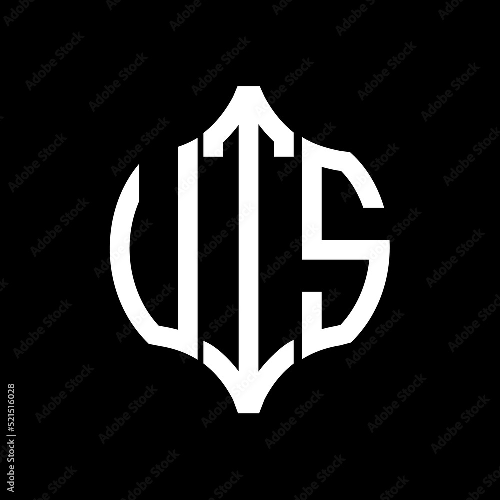 VTS letter logo. VTS best black background vector image. VTS Monogram ...