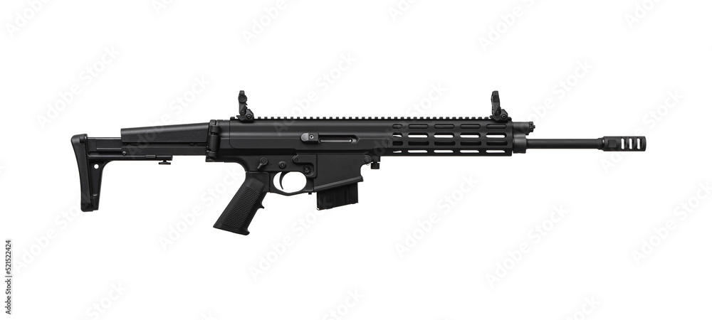 Modern automatic rifle isolated on white. Weapons for police, special ...