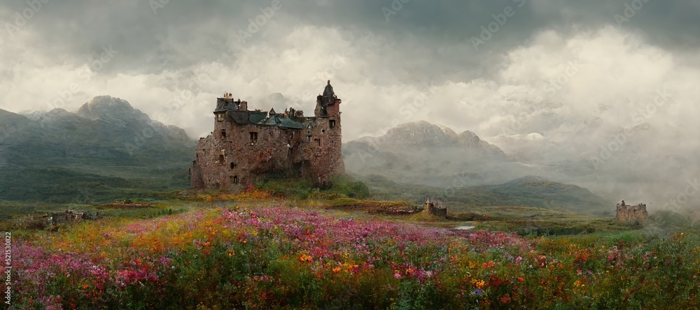 Explore imaginative Scottish castles and ruins in dreamy surrealism ...