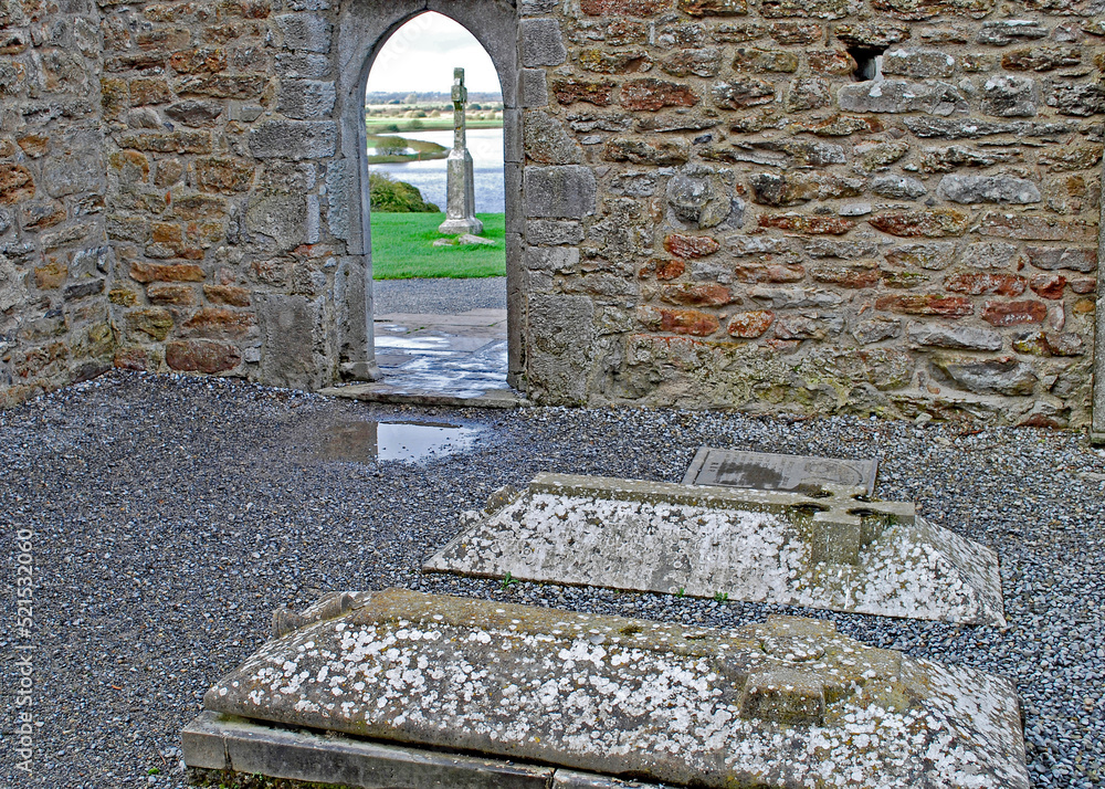 Burial ledgers cover the graves of people buried in the floor an ...