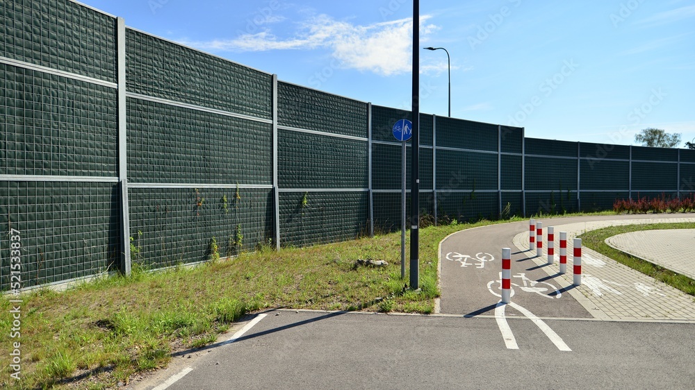 Reducing of noise and sound pollution made by transportation. Narrow ...