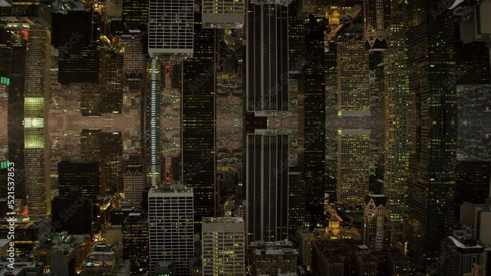Futuristic Aerial View of Los Angeles Skyline. Modern City With Mirror ...