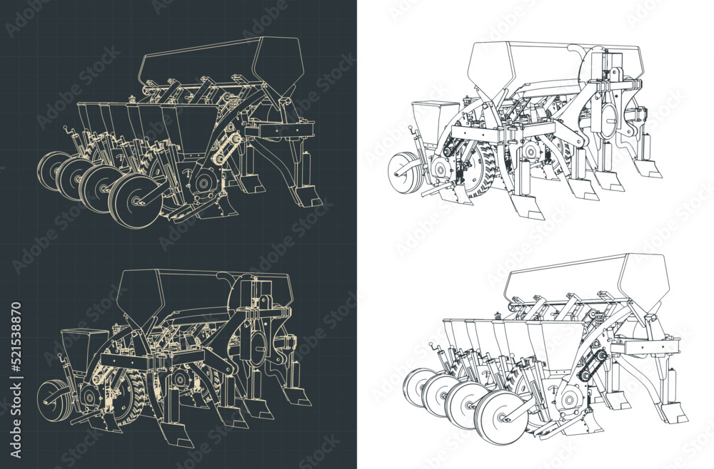 Seed planter drawings Stock Vector | Adobe Stock