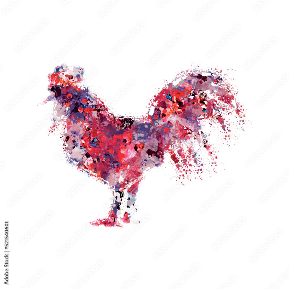 Rooster vector illustrationdigital art wall art shirt print Stock ...
