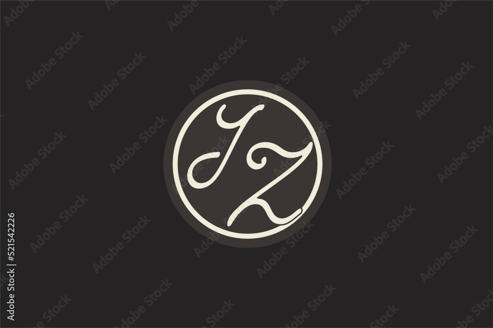 Initial letter IZ monogram logo with simple and creative cirle line ...