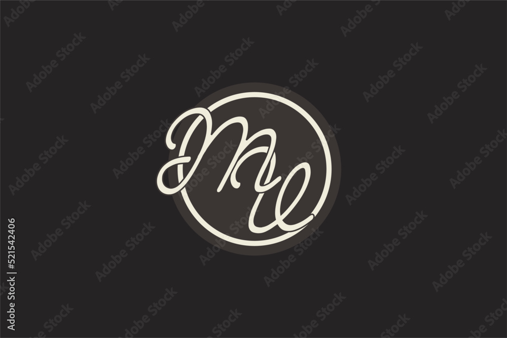 Initial letter MV monogram logo with simple and creative cirle line ...