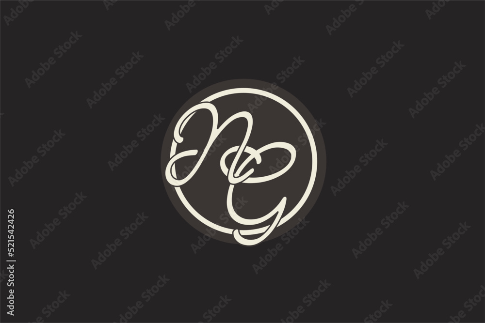 Initial letter NG monogram logo with simple and creative cirle line ...