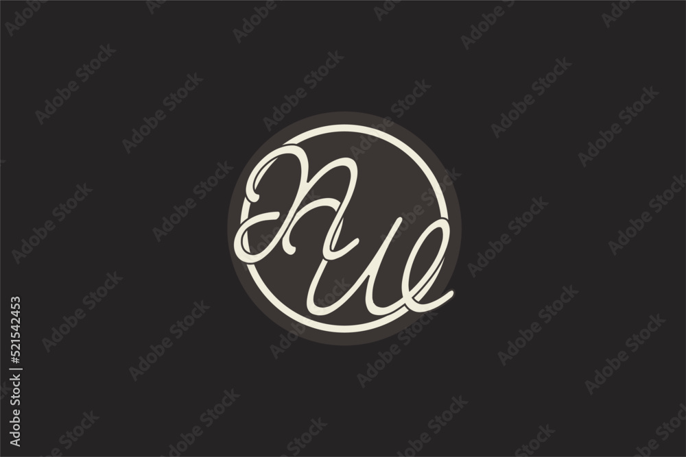 Initial letter NW monogram logo with simple and creative cirle line ...
