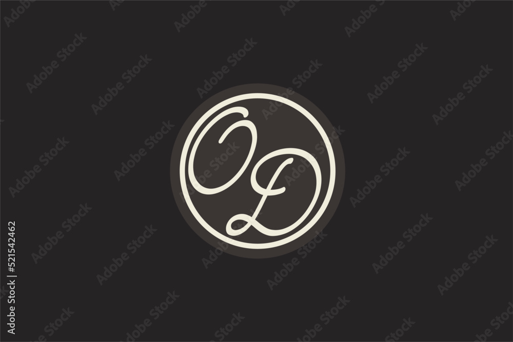 Initial letter OD monogram logo with simple and creative cirle line ...