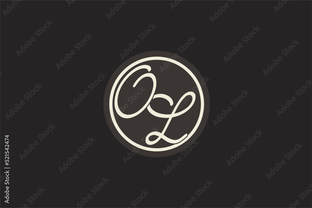 Initial letter OL monogram logo with simple and creative cirle line ...
